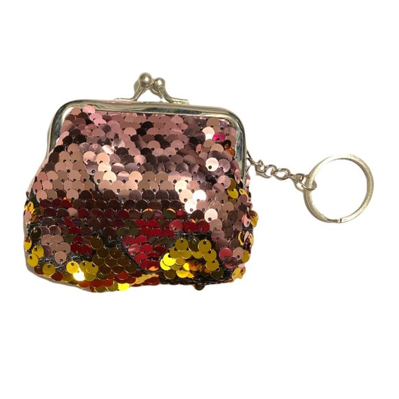 Bags | 35 Light Pink Color Change Sequin Snap Closure Coin Purse W ...